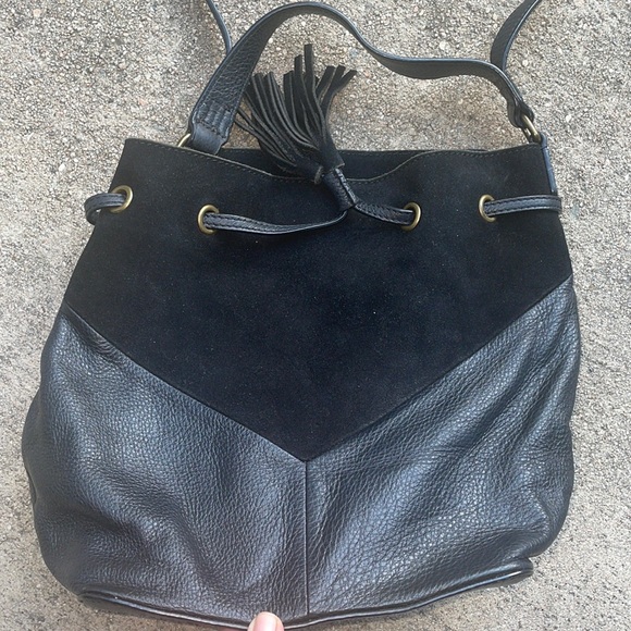 The Fix | Bags | The Fix Leather Suede Bucket Bag Like New Drawstring ...